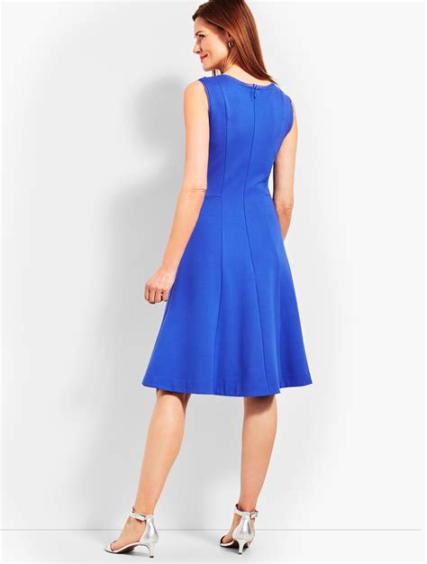 Ponte Fit And Flare Dress Talbots