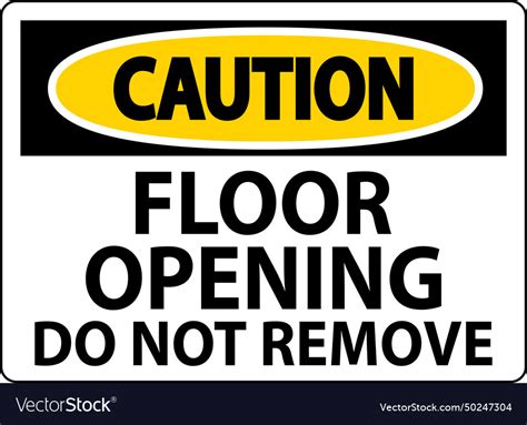 Caution Sign Floor Opening Do Not Remove Vector Image