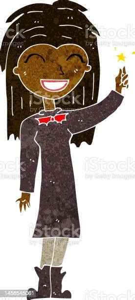 말풍선이 있는 친근하다 마녀 여자아이 낙서 드로잉에 대한 스톡 벡터 아트 및 기타 이미지 낙서 드로잉 등장인물 마녀 Istock