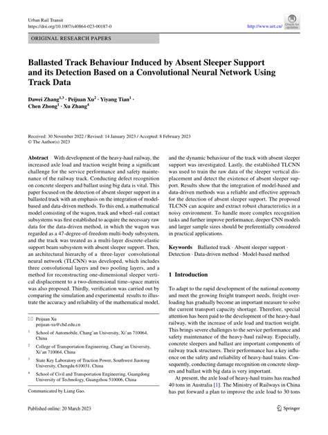 Pdf Ballasted Track Behaviour Induced By Absent Sleeper Support And