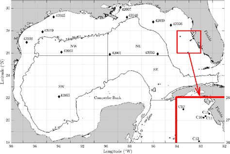 Map Of The Study Area Showing The Deep Greater Than 1000m GOM Waters