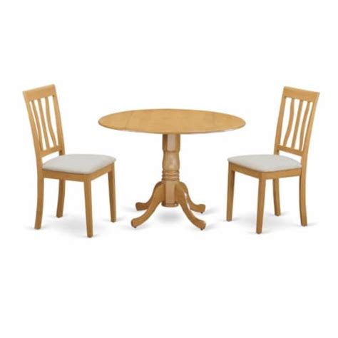 East West Furniture Dlan3 Oak C Kitchen Dinette Table And 2 Kitchen