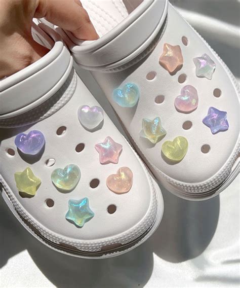[당일출고] 오로라 영롱 펄 컬러 하트 별 신발 파츠 세트 신발꾸미기 7pcs 14pcs 신발 실내화꾸미기 악세사리 친구 선물 커플템 우정템 에이블리