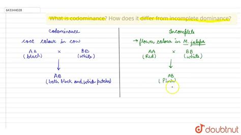 What Is Codominance How Does It Differ From Incomplete Dominance