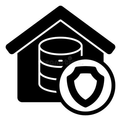 home cloud storage solid icon data protection concept vector graphics