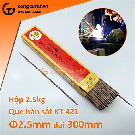 Hộp Que Hàn Sắt Kim Tín Kt 421 Φ2 5ly 5kg