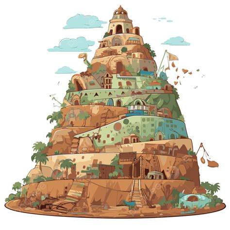 Torre De Babel Vetor PNG Adesivo Clipart Pirâmide Para Crianças