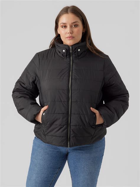 High Neck Curve Dropped Shoulders Jacket Black Vero Moda®