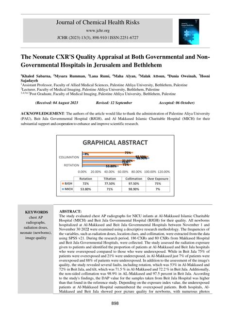 Pdf The Neonate Cxrs Quality Appraisal At Both Governmental And Non Governmental Hospitals