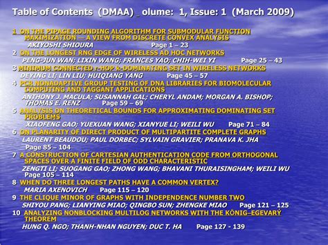 Ppt Advances In Discrete Mathematics Theory And Applications