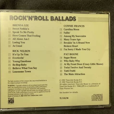 ROCK N ROLL BALLADS THE ROCK N ROLL ERA Cd B81 2 Ukimport Freepost 25
