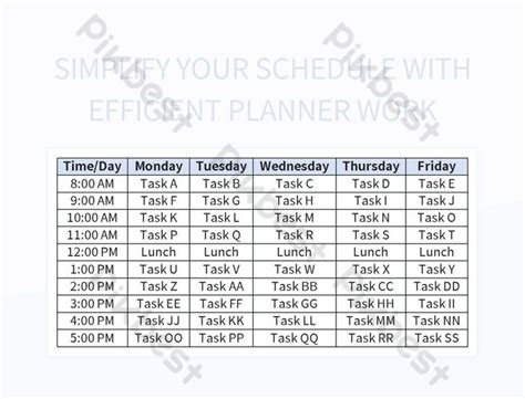 streamline your schedule using an effective planner strategy excel
