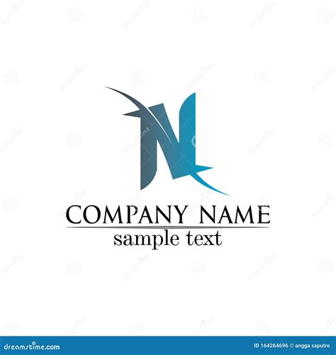 N Font Nletter Logo Template Vector And Desain Stock Vector