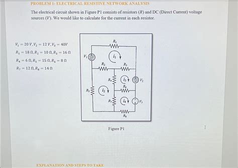 Solved PROBLEM 1 ELECTRICAL RESISTIVE NETWORK ANALYSISThe Chegg