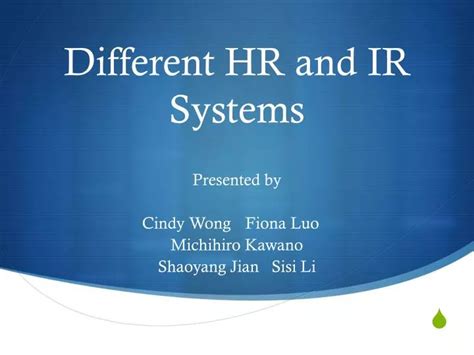 PPT Comparative HR And IR Systems Analysis In European Firms