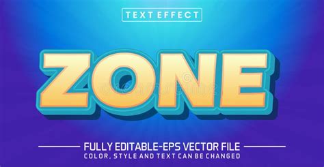 Editable Zone Text Style Effect Zone Text Style Theme Stock Vector