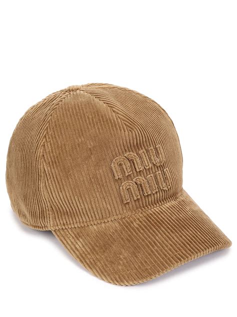 Бейсболка вельветовая от Miu Miu за 67 000 рублей цвет коричневый артикул 5hc179 2f81 F0401