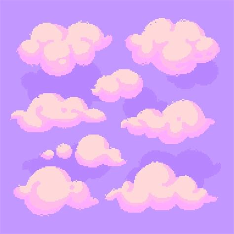 Premium Vector Flat Design Pixel Art Cloud Illustration