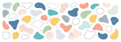Premium Vector Abstract Blotch Shape Set Liquid Elements On White Fluid Forms Banner Vector
