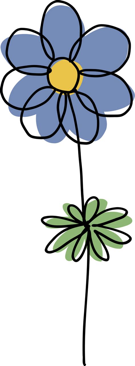 Simplicity Flower Freehand Continuous Line Drawing 13473611 Png