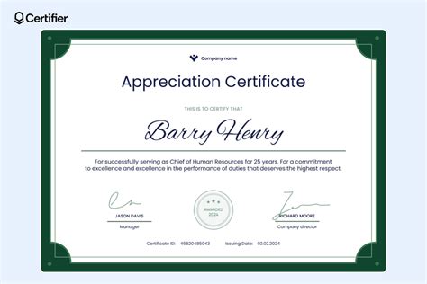 Editable Certificate Of Appreciation Template