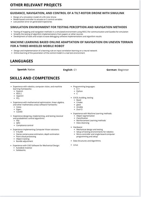 robotics engineer cv review be honest r resumes