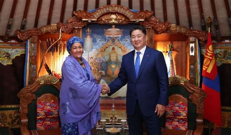 Монгол Улсын Ерөнхийлөгч У Хүрэлсүх НҮБ ын Ерөнхий нарийн бичгийн даргын орлогчийг хүлээн авч