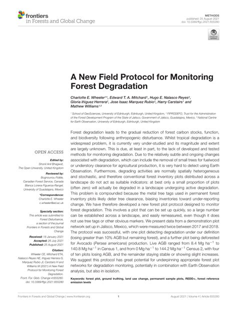 Pdf A New Field Protocol For Monitoring Forest Degradation
