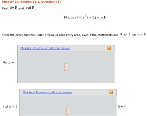 solved find div f and curl f f x y z x9i 2j yzk enter