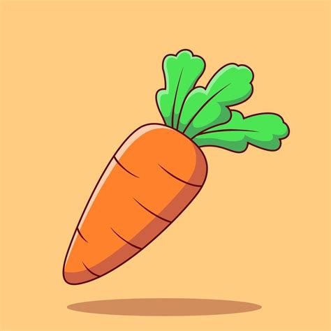 Fresco Zanahoria Vegetal Vector Dibujos Animados Ilustración Icono