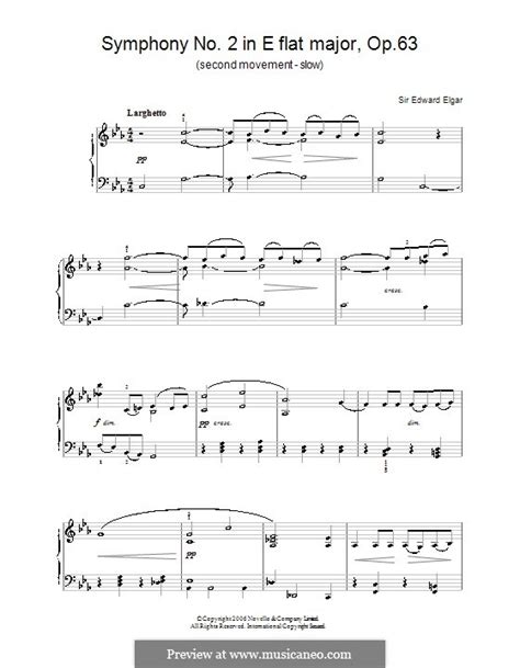 Symphony No 2 In E Flat Major Op 63 By E Elgar Sheet Music On MusicaNeo