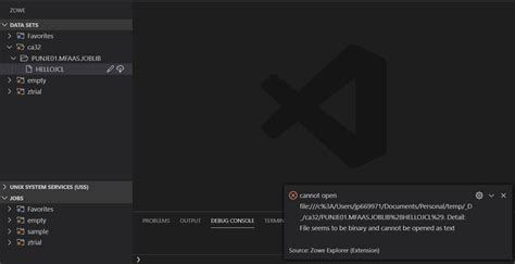 Cannot Open Compressed Files · Issue 511 · Zowezowe Explorer Vscode