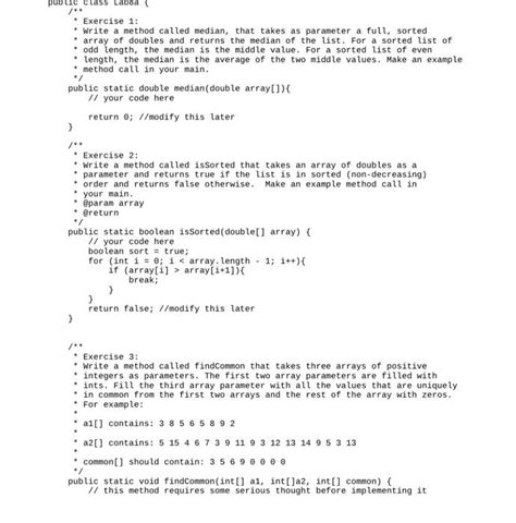 Solved Exercise Write A Method Called Median That Chegg