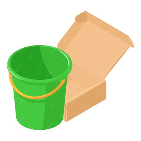 Premium Vector Empty Bucket Icon Isometric Vector Plastic Green