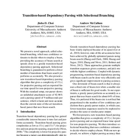 transition based dependency parsing with selectional branching acl