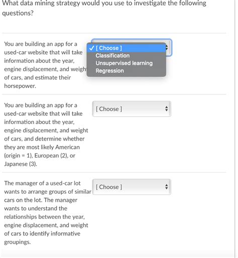 Solved What Data Mining Strategy Would You Use To Chegg Com