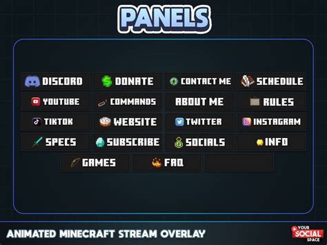 Animated Minecraft Twitch Overlay Minecraft Stream Package Etsy