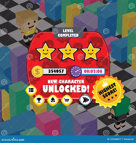 game ui menu application mobile app stock vector illustration of sign