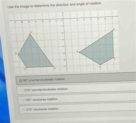 Solved Use The Image To Determine The Direction And Angle Of Rotation