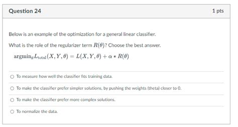 Solved Below Is An Example Of The Optimization For A General