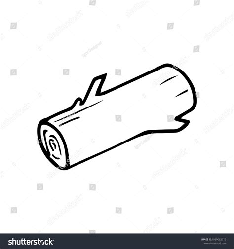 Wooden Log Trunk Vector Doodle Chopped Stock Vector Royalty Free Shutterstock