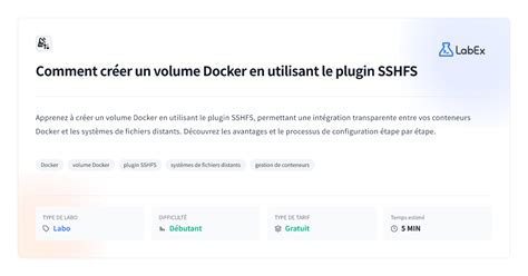 Comment Créer Un Volume Docker En Utilisant Le Plugin Sshfs Labex