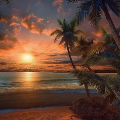 Premium Ai Image Tree On The Beach