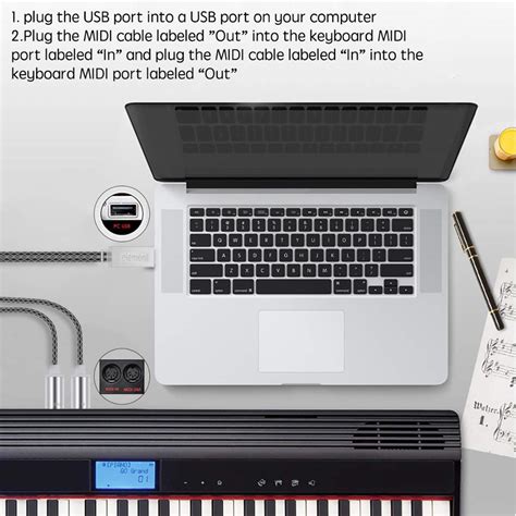 Electric Piano Drum Midi Cable To Usb In Out Midi Vicedeal