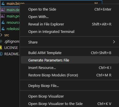 Bicep Parameters As Bicep Parameters And Not JSON