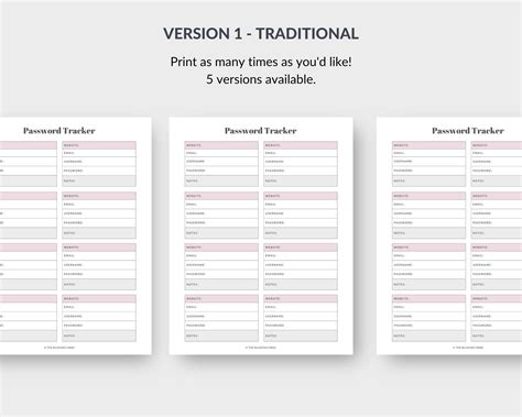 Printable And Fillable Password Tracker Password Log Password Keeper Password Planner Password