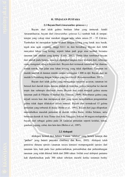 Pdf Uji Alelopati Ekstrak Umbi Teki Pada Gulma Bayam Duri Amaranthus