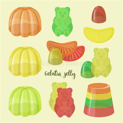 Realistic Jelly Pudding Vector Clipart With Dramatic Shading Stock