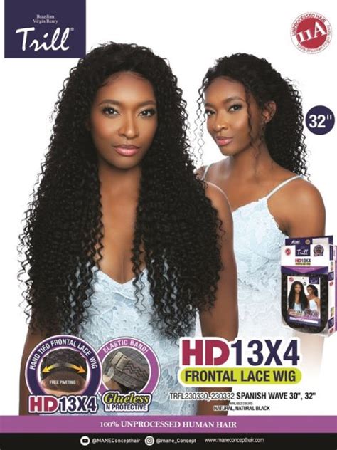 Mane Concept 100 Unprocessed Human Hair Trill 13x4 Hd Lace Wig Span
