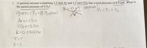 Solved A Gaseous Mixture Containing MolAr And Chegg